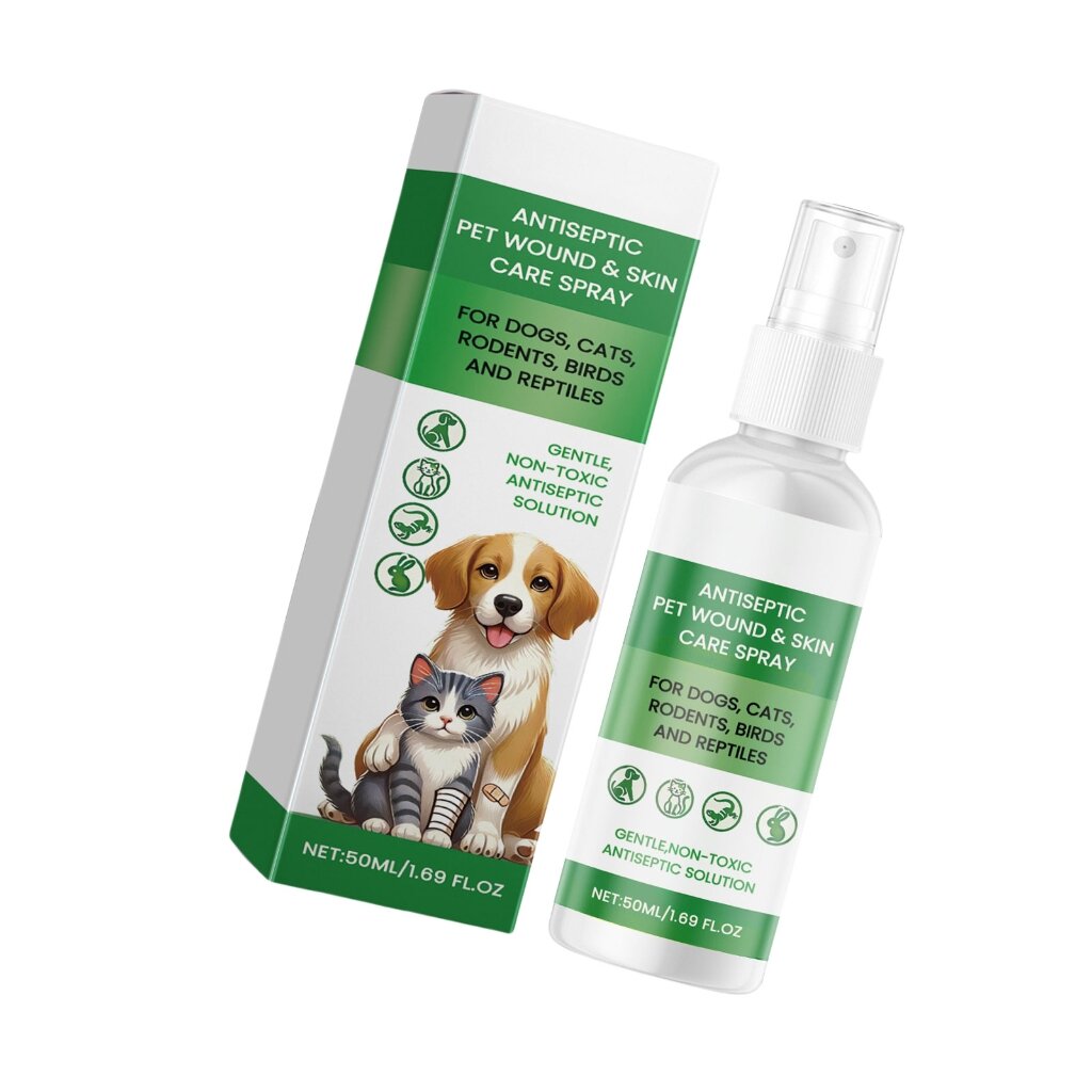 Спреи для Кошек и Собак Успокаивающий Уход За Ранами для Собак и Кошек Облегчение Зуда Спреи для Кожи Домашних Животных для Раздраженной Сухой И Зудящей Кожи