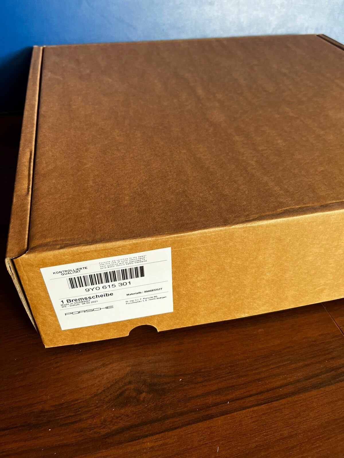 Диск тормозной передний PORSCHE Левый 9Y0615301