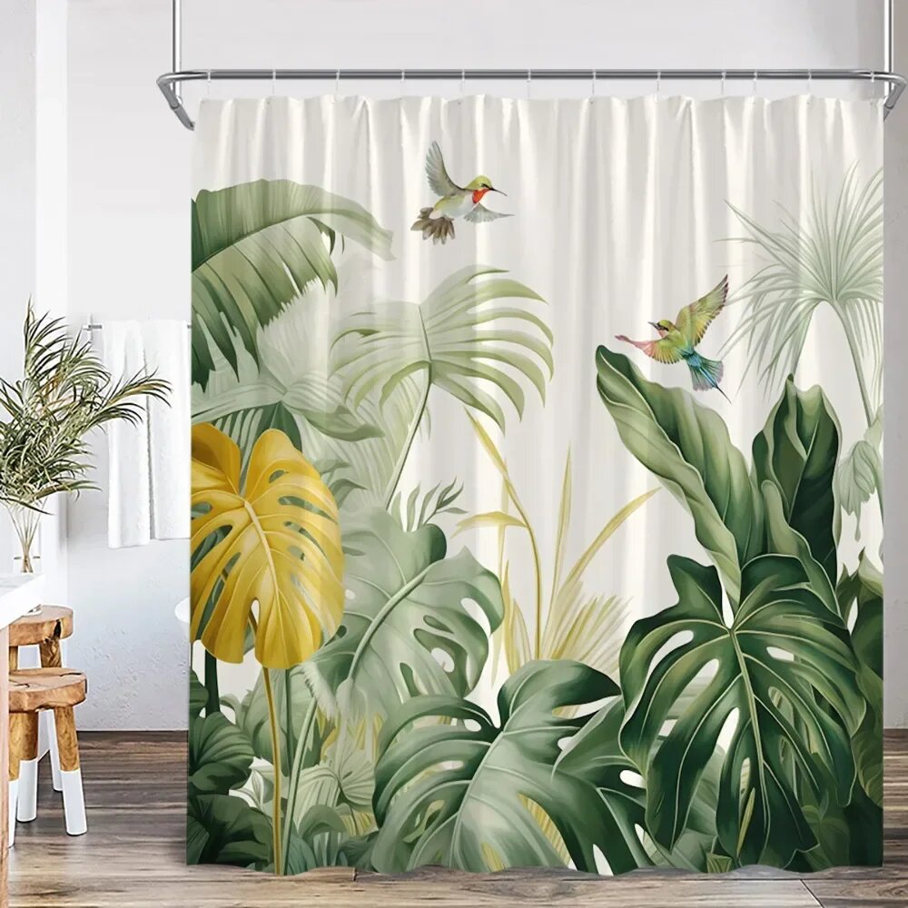 Полиэстерная занавеска для душа Tropical Leaves Monstera W90xH180cm, zy-250513010579