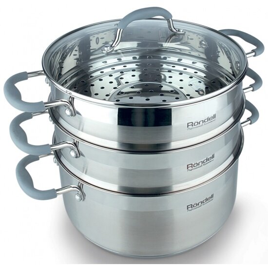Пароварка Rondell RDS-751 трехуровневая, 26 см, 13 л (5,5 л - нижний ярус)