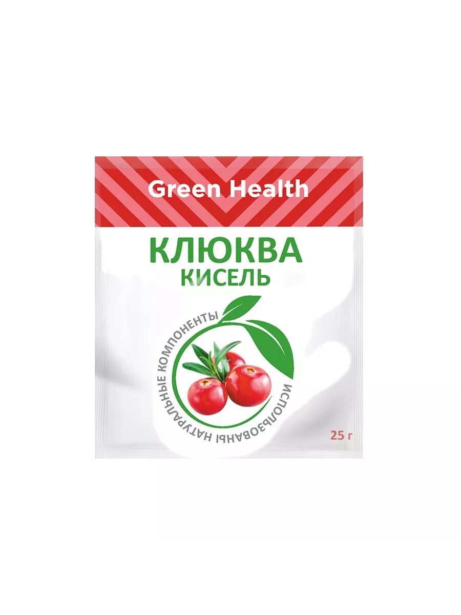 Грин Хэлф Кисель Клюква без сахара, 25 г, 1шт.