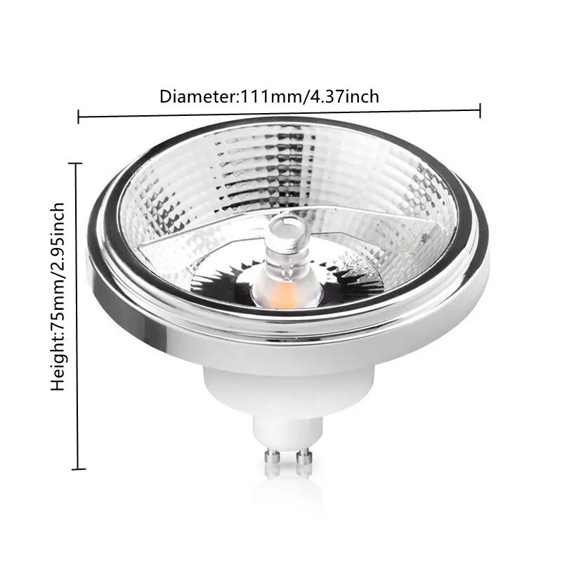 HOSUYHUA Светодиодная лампа AR111 GU10 10Вт/15Вт GU10 Base, Warm White-3000K, 10W AC85-265V