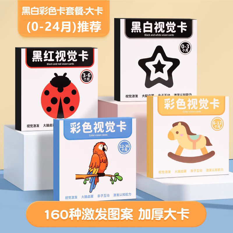 Черно-белые карточки для раннего развития ребенка для зрительной стимуляции и отслеживания, игрушки для новорожденных 0-3 месяцев и малышей 1 года, обучение цветам.
