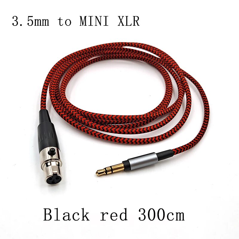 3.5 мм - MINI XLR кабель, черный/красный, 300 см