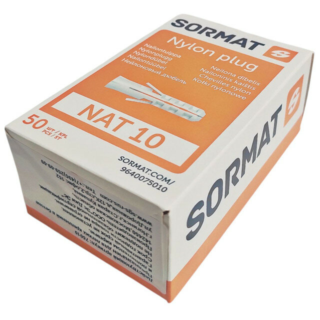 Дюбель SORMAT NAT нейлон 10х50 50шт