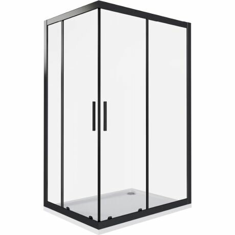 Душевой уголок Good Door Cofe CR-120-90-C-B 90х120 профиль черный, стекло прозрачное