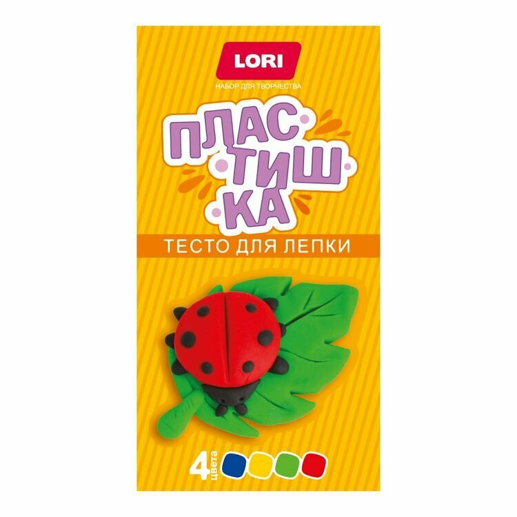 LORI Пластишка Тесто для лепки. Набор №21 (4 цвета по 50гр) (в коробке) (от 4 лет) Тдл033, (ООО "7-