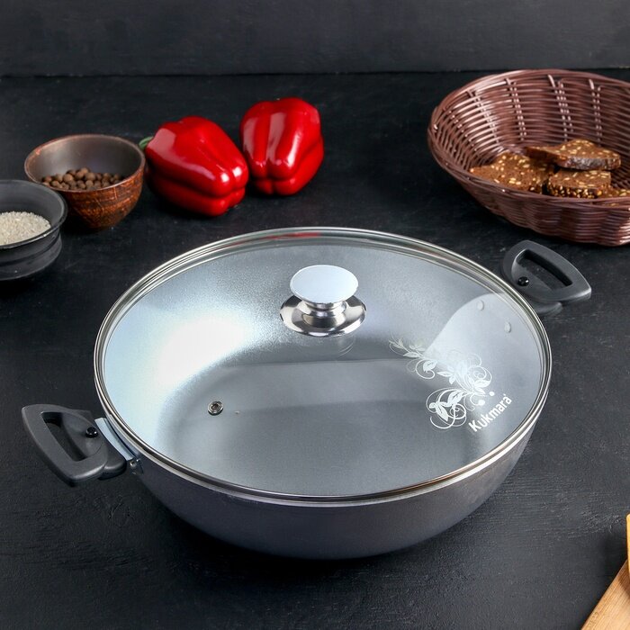 Сотейник Kukmara d 30 см, стеклянная крышка