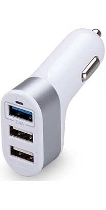 Автомобильное зарядное устройство Momax XC Triple USB 4.4A, MFI, Белый