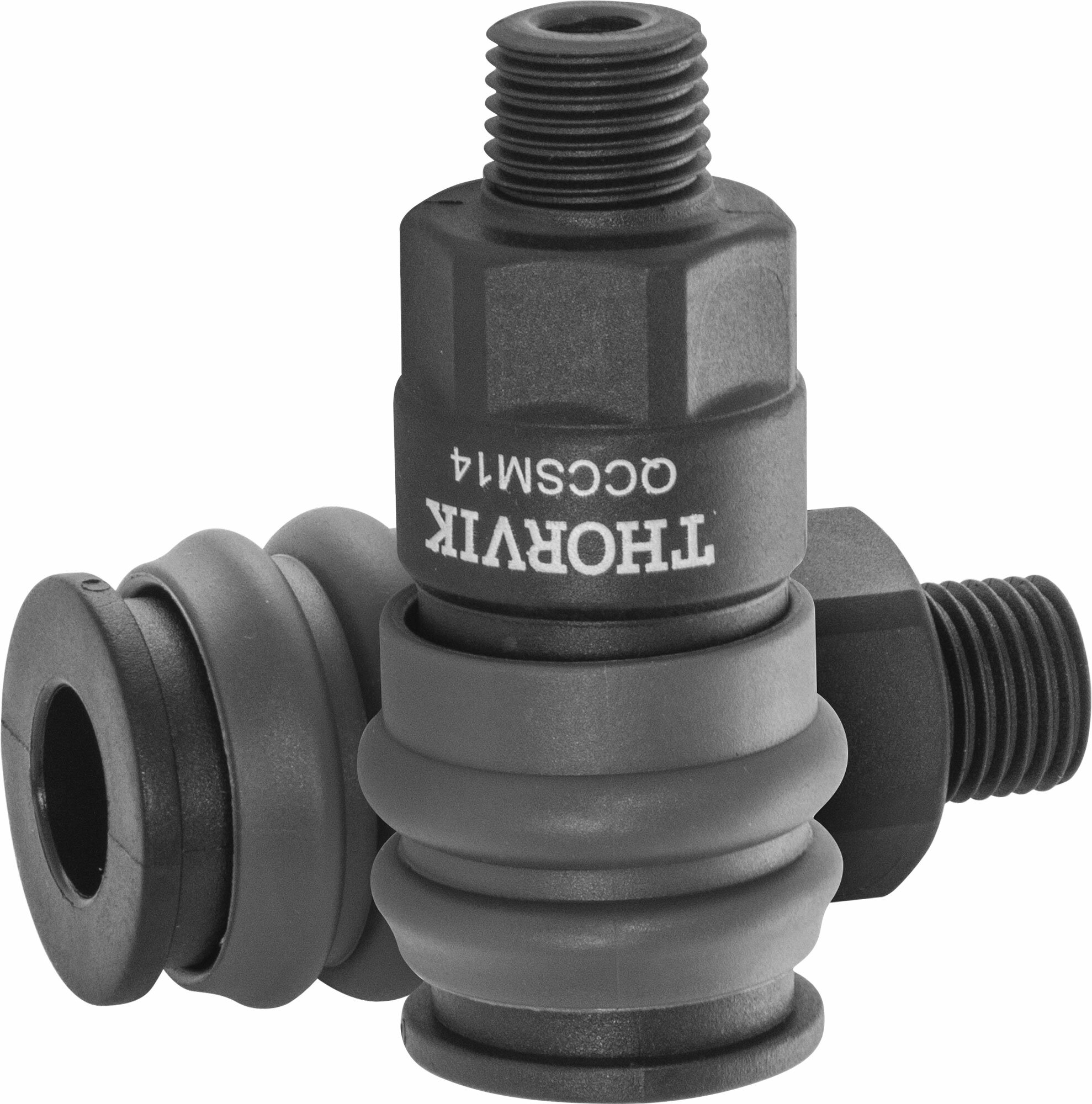 Быстросъемное соединение "мама" с внешней резьбовой частью 1/4" QCCSM14 Thorvik, 53641