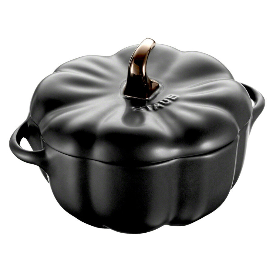 Кокот Staub Тыква 12,2 см, керамика, черный, для СВЧ, духовки, премиум качество