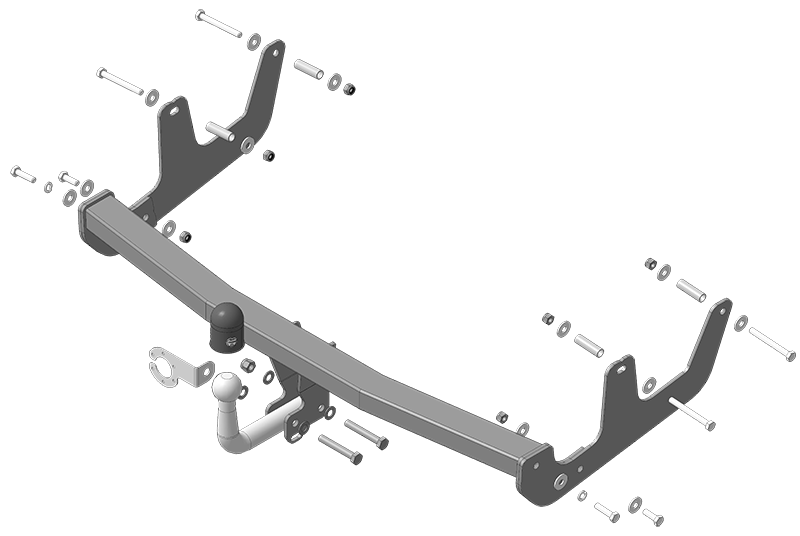 Фаркоп с эл-кой Smart для Renault Sandero 2008-2014 (оцинк. Шар)(паспорт и сертификат в комплекте) R103A. Автостандарт