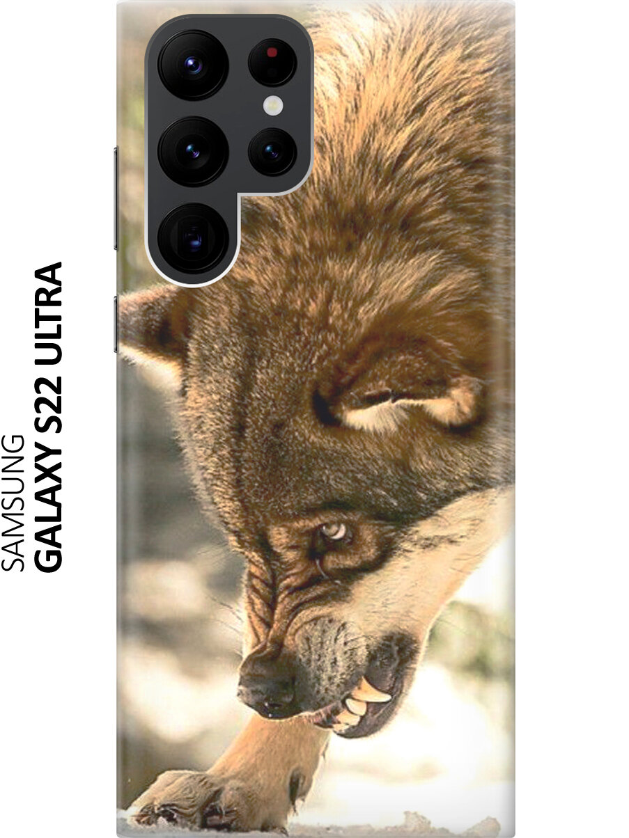 Силиконовый чехол Лютый волк на Samsung Galaxy S22 Ultra / Самсунг С22 Ультра