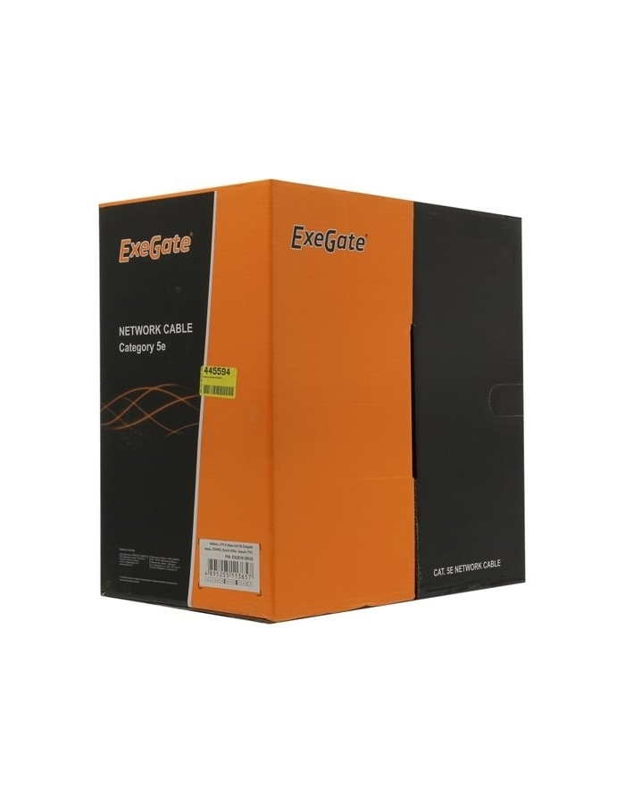 Exegate EX281815RUS Кабель Exegate UTP4-C5e-CU-S25-IN-PVC-GY-305 UTP 4 пары кат.5e медь, 25AWG, бухта 305м, серый, PVC