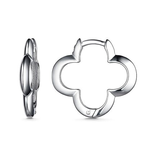 Серьги конго, серебро, 925 проба, родирование