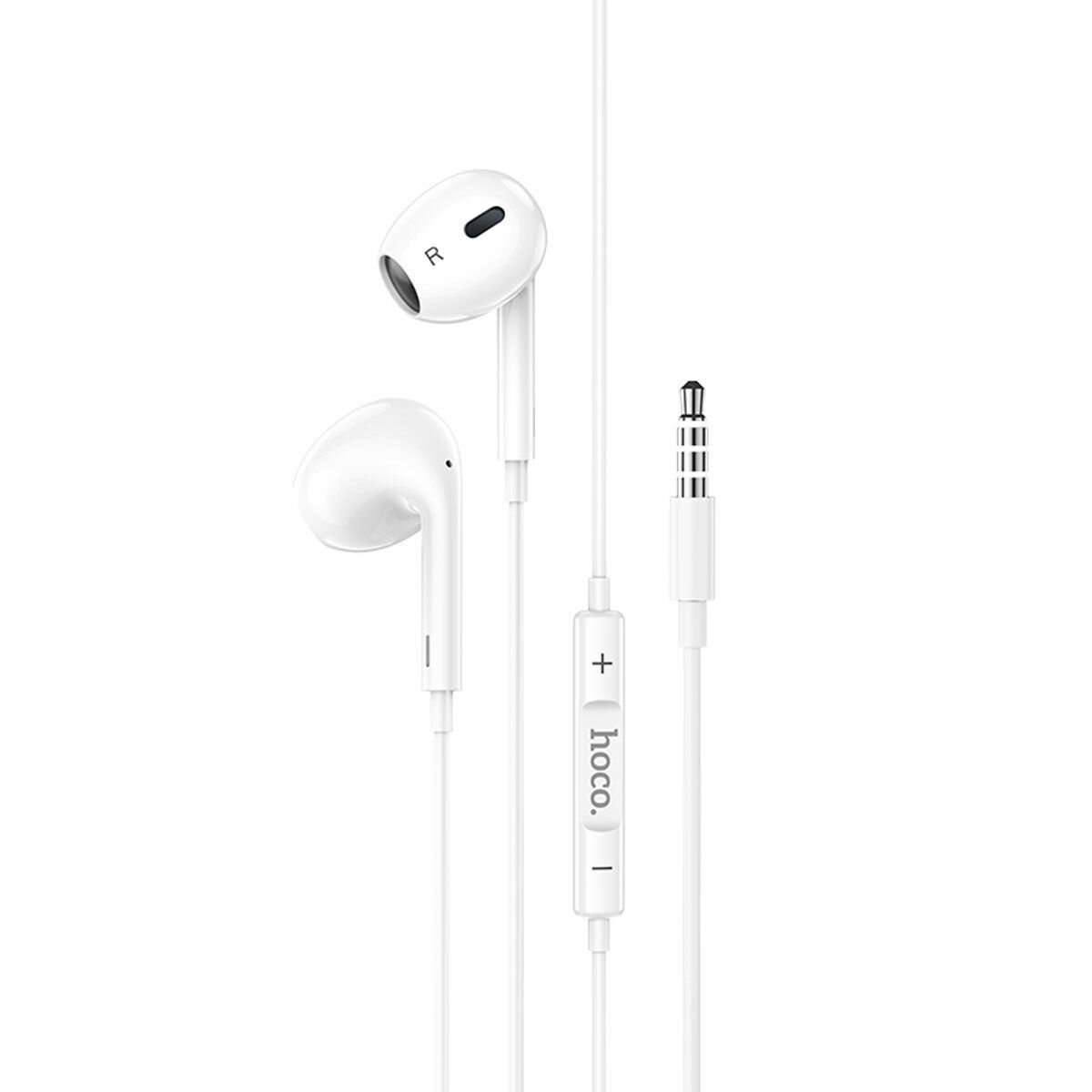 Наушники проводные с микрофоном Hoco M101 Crystal, MiniJack 3.5мм, 1.2 метра, белый