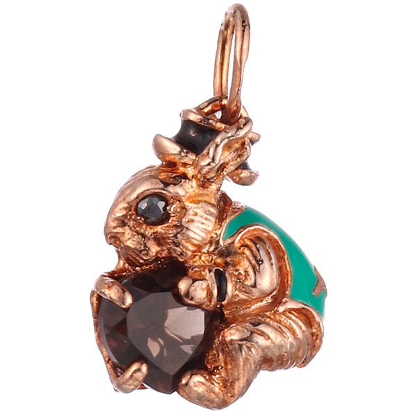 Подвеска, серебро, 925 проба, эмаль, раухтопаз, циркон