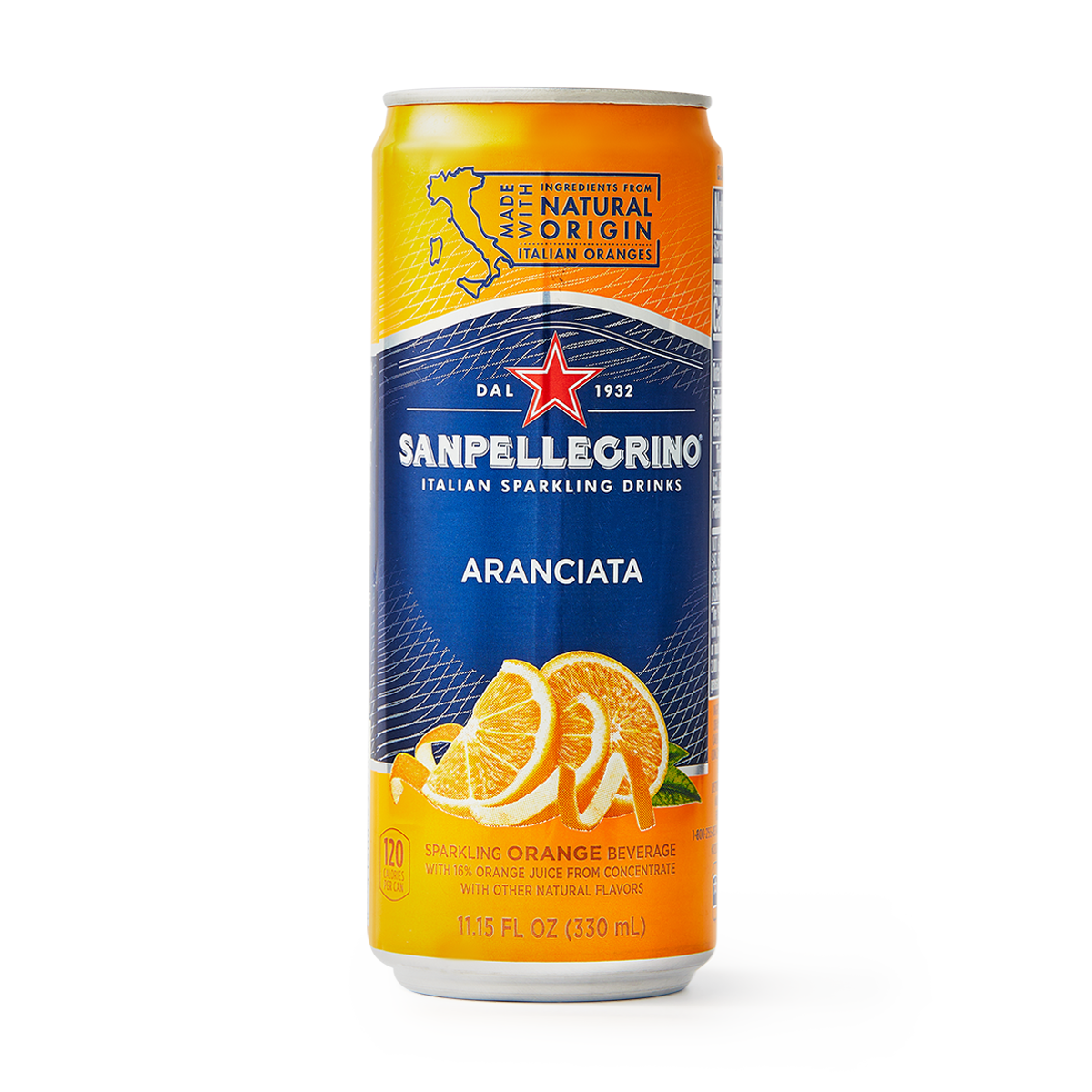 Напиток Sanpellegrino Aranciata, газированный, апельсин, в металлической банке, 0,33 л