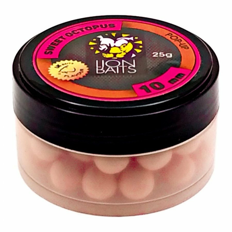 Бойлы плавающие Lion Baits POP-UP 10мм 25гр SWEET OCTOPUS (банка: пластик)