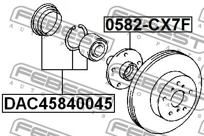 Р/к-т подшипника ступицы FR TO CAMRY, COROLLA 05- FEBEST DAC45840045