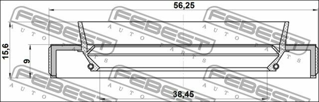 Сальник дифференциала, 95HBY40560916R FEBEST 95HBY-40560916R