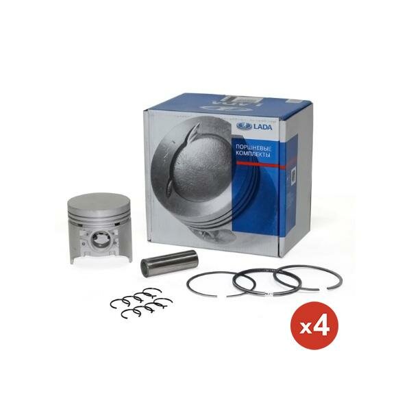 Поршневая группа кт. (4 шт.) 76,5 с кольцами ВАЗ-2101 (фирм. упак. LADA)