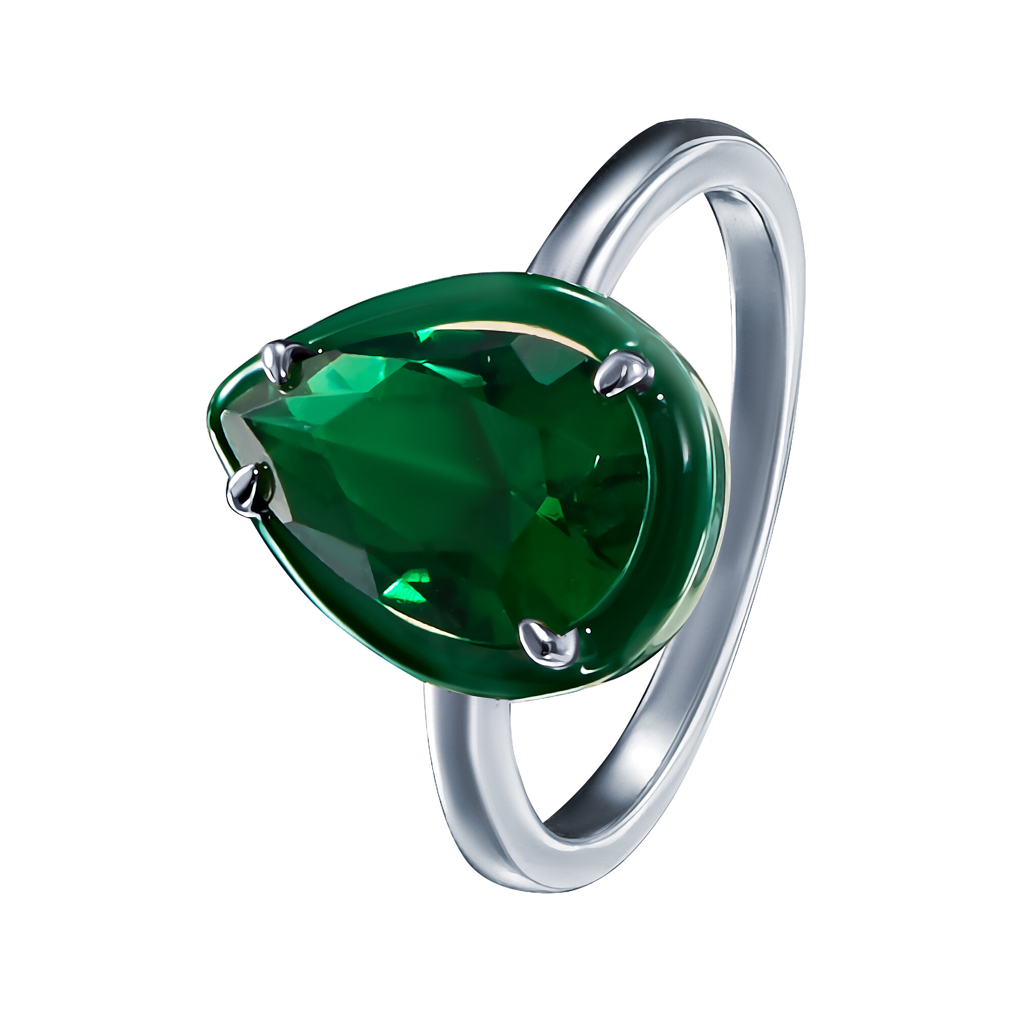 Кольцо, серебро, 925 проба, стекло, эмаль