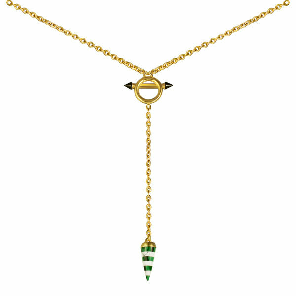 Колье, серебро, 925 проба, малахит