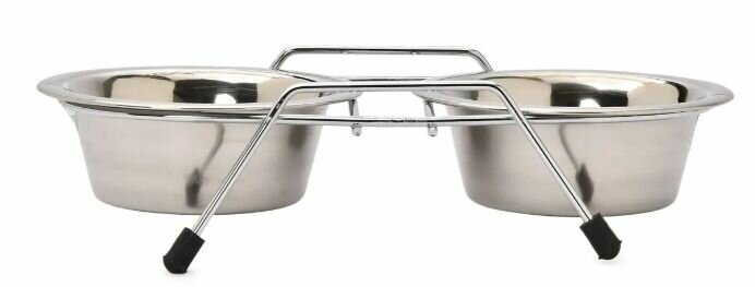 Ankur Подставка с двумя мисками для кошек и собак, металлическая, 2 х 0,25 л