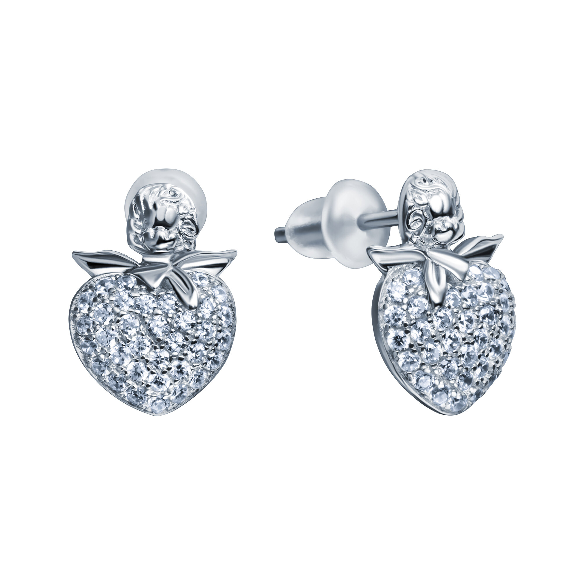 Серьги ELEMENT47, серебро, 925 проба, фианит