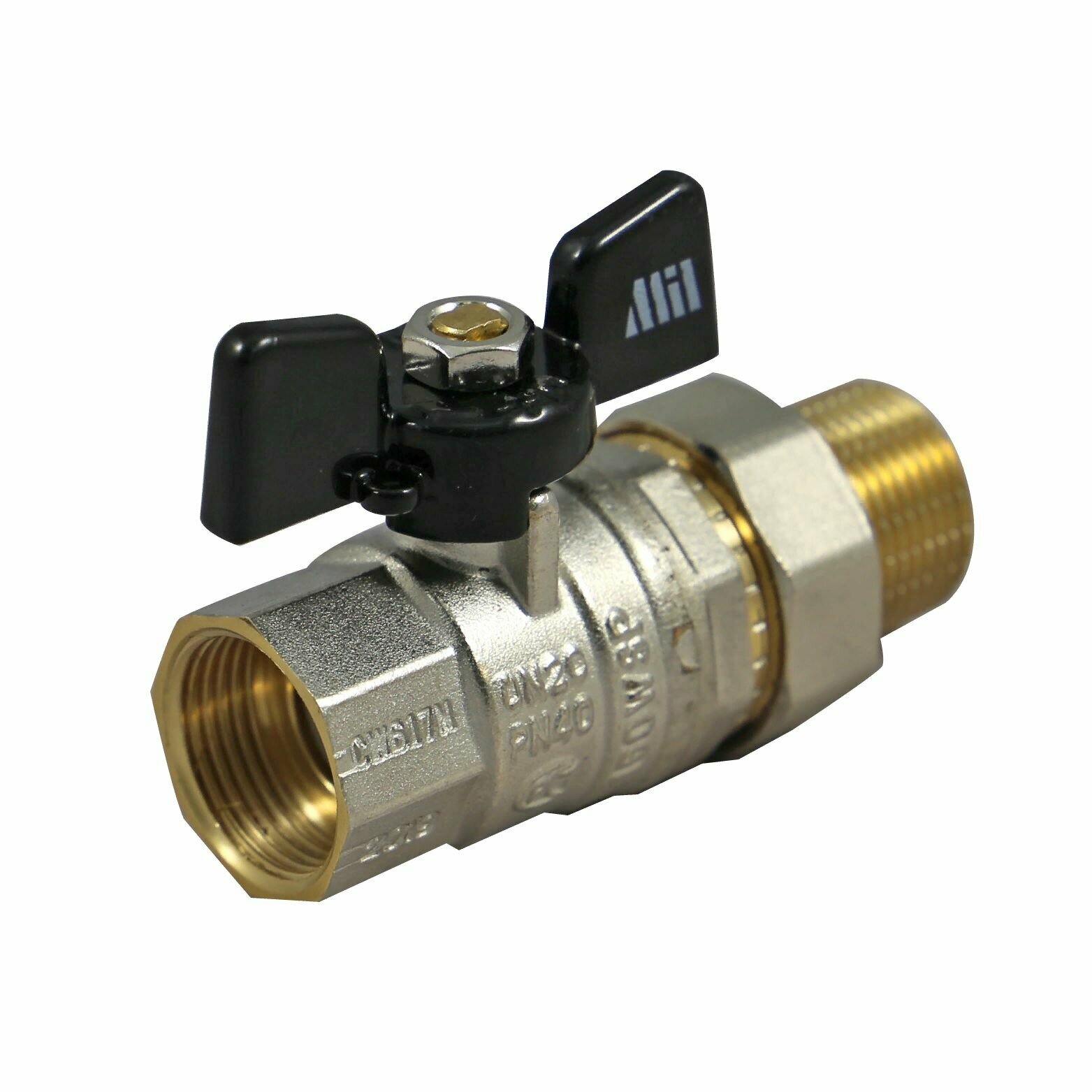 Кран шаровой с американкой 1" н/в Millennium KVBNG1010