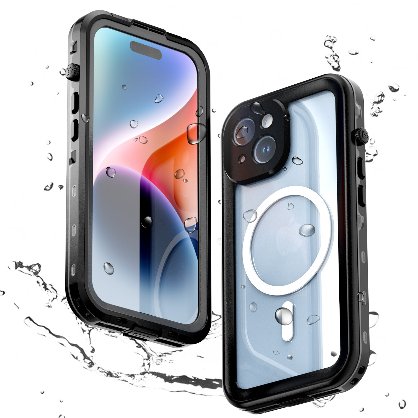 Чехол для iPhone 15 Redpepper Dot+ водонепроницаемый и ударопрочный, черный