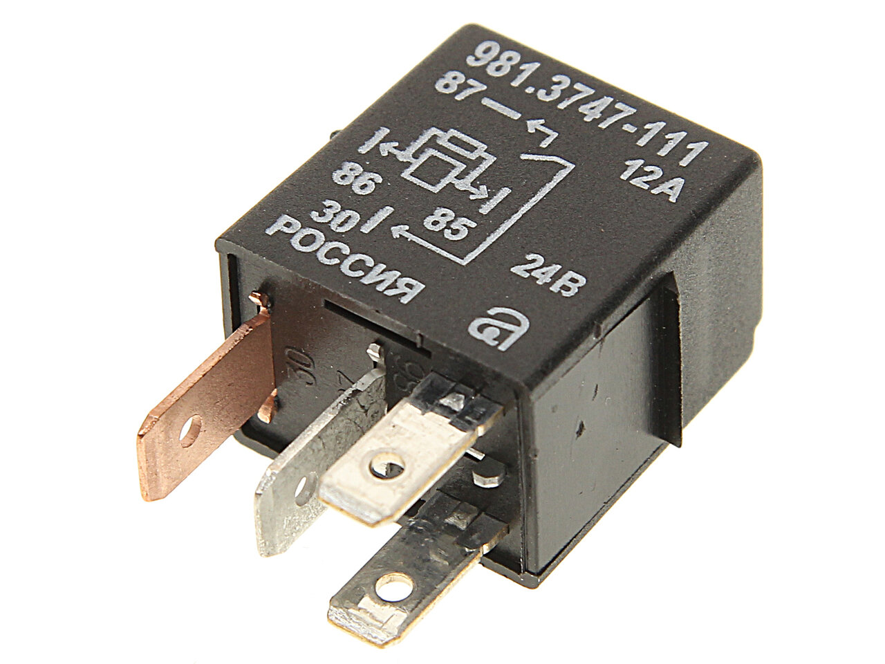 Реле электромагнитное 24V 4-х контактное 12А замыкающее АВАР