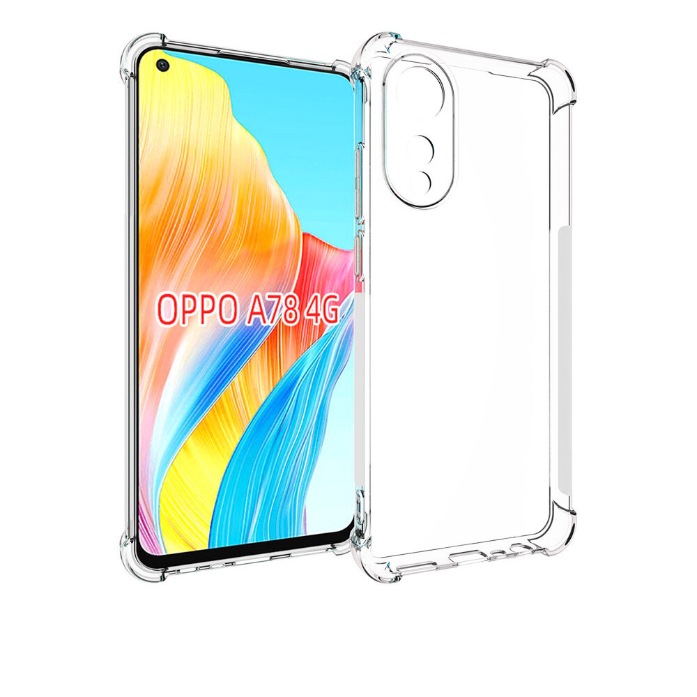 Чехол-бампер MyPads Tocco для OPPO A78 4G с усиленной защитой углов противоударный, прозрачный