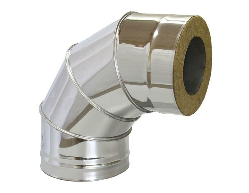 Отвод сэндвич 87 d 115 х 180 толщ. 0,8 нерж (430) х 0,5 нерж (430)