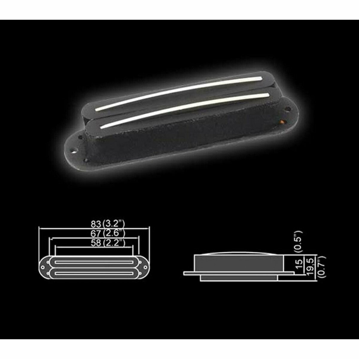 Звукосниматель Belcat минихамбакер рельсовый, бриджевый, черный (BHS-94Bridge-BK)