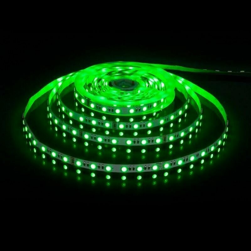 Светодиодная лента LED подсветка 12v 11Вт/м 120Led/м Зеленый свет SMD2835 IP33