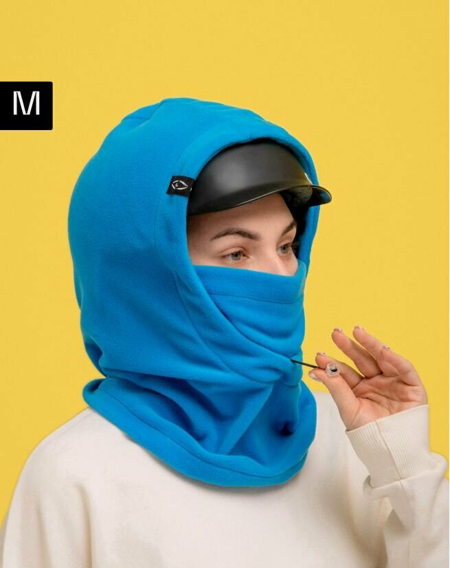Балаклава poncho_id Базовая коллекция для мужчин и женщин, размер m, голубой, — фото 1
