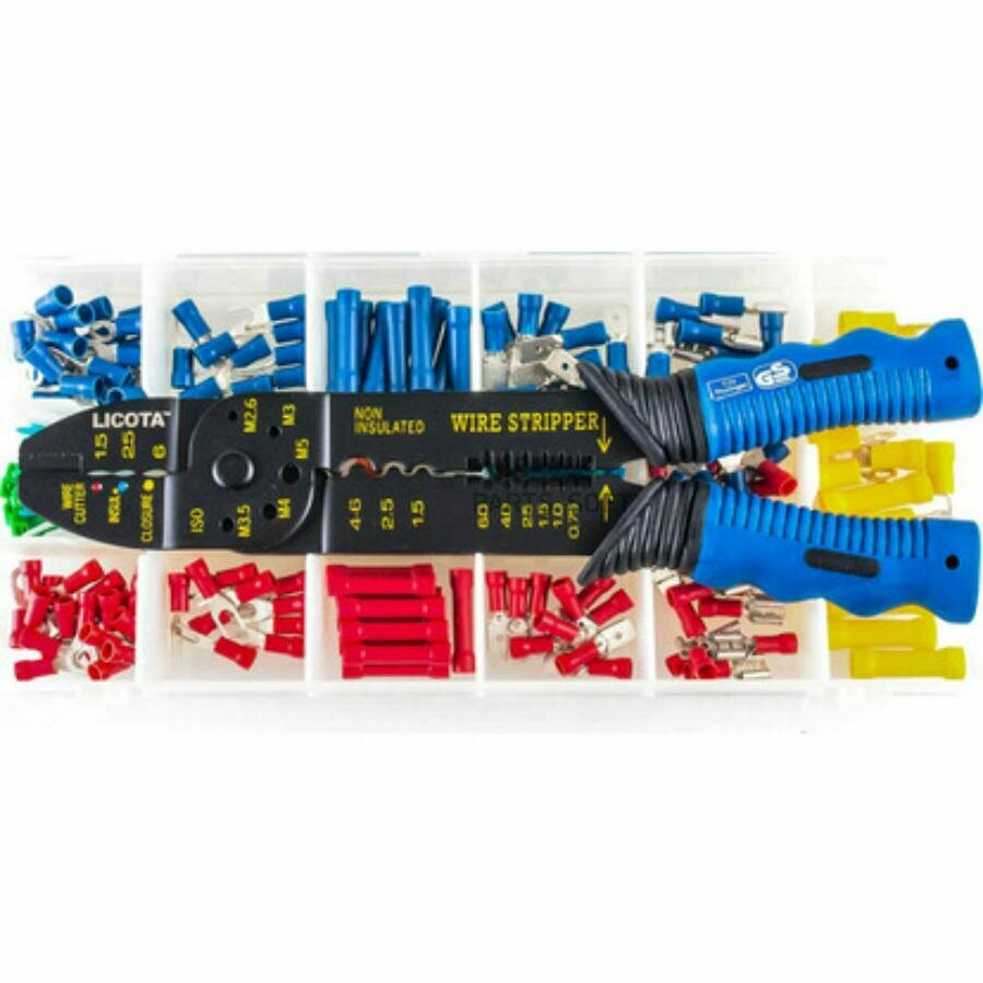 LICOTA TCP-10026 Набор для обжима с клещами и клеммами 201 предмет ()