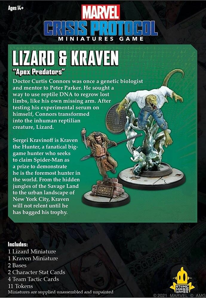 Настольная игра MARVEL CRISIS PROTOCOL: LIZARD & KRAVEN EN — фото 1