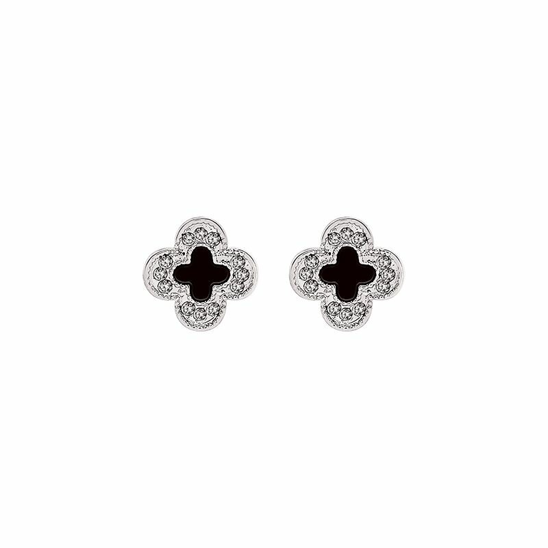 Серьги Emay, кристаллы Swarovski, искусственный камень, серебристый — фото 1