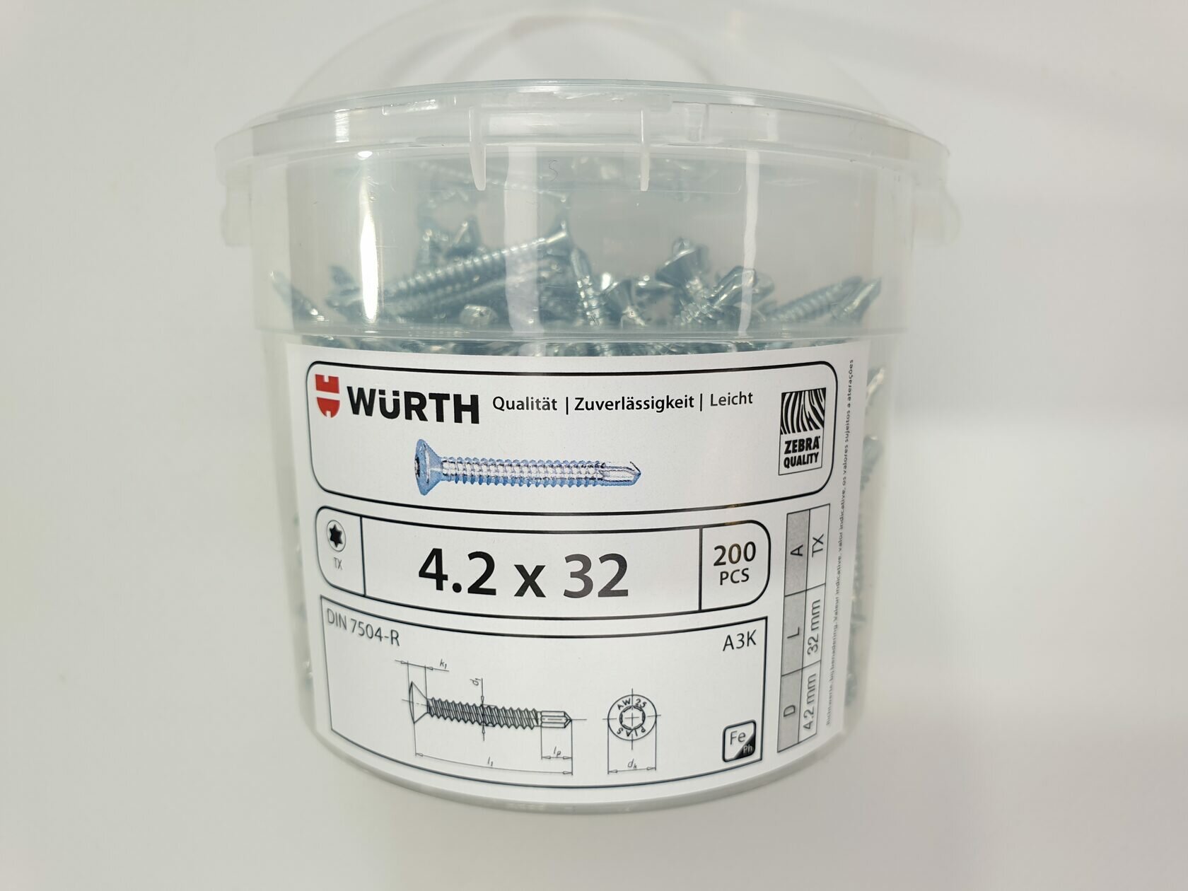 Саморез по металлу DIN 7504-R 4.2x32 (200 pcs) WURTH, Германия