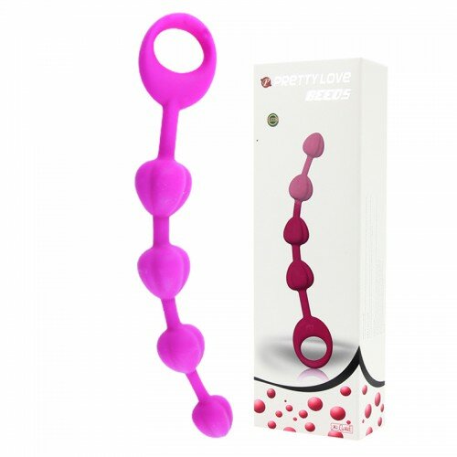 Pretty love Анальная цепочка, силикон 20 см, розовый