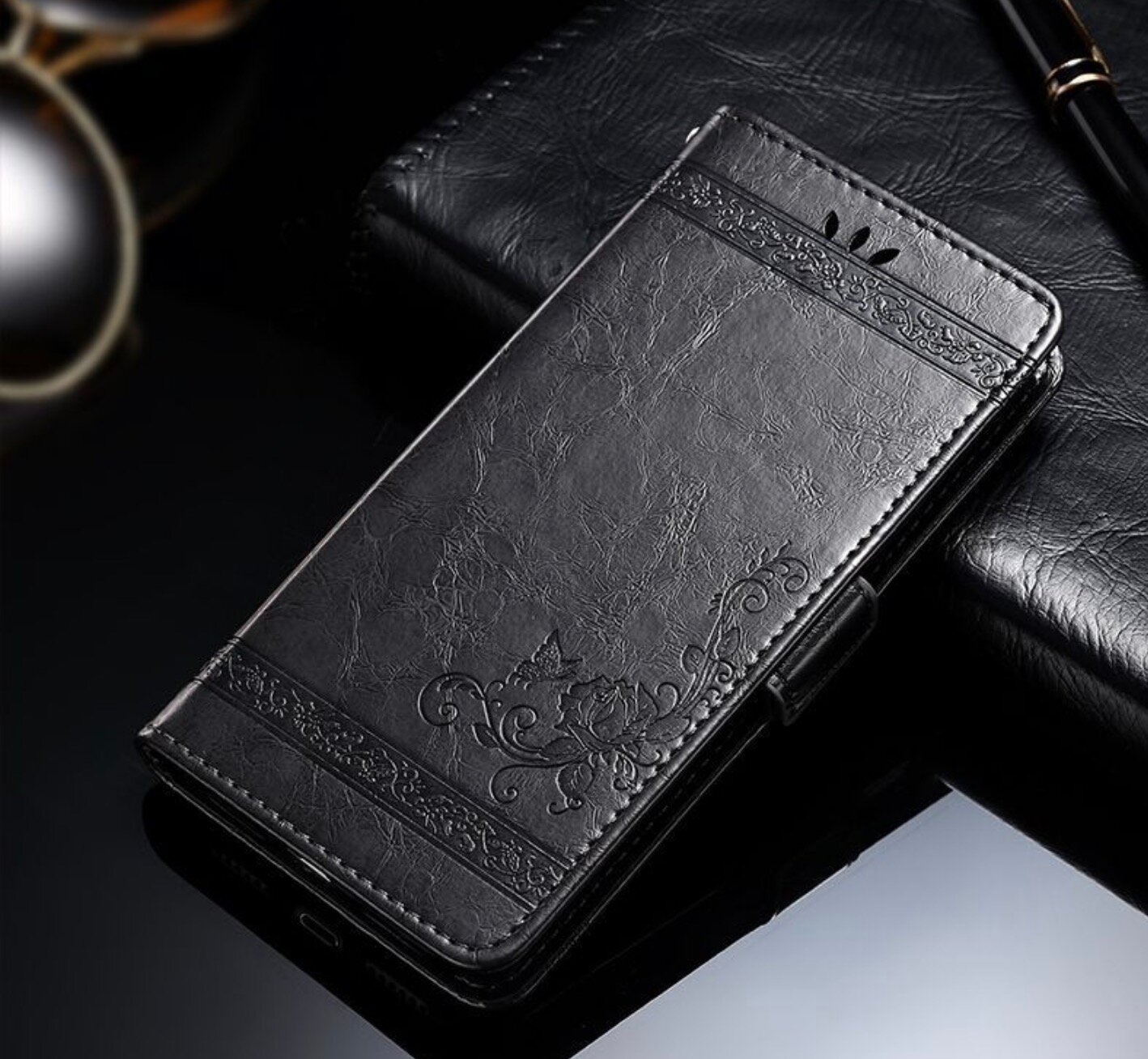 Чехол MyPads "Книга", для Xiaomi Mi 10 Ultra, искусственный кожа, черный