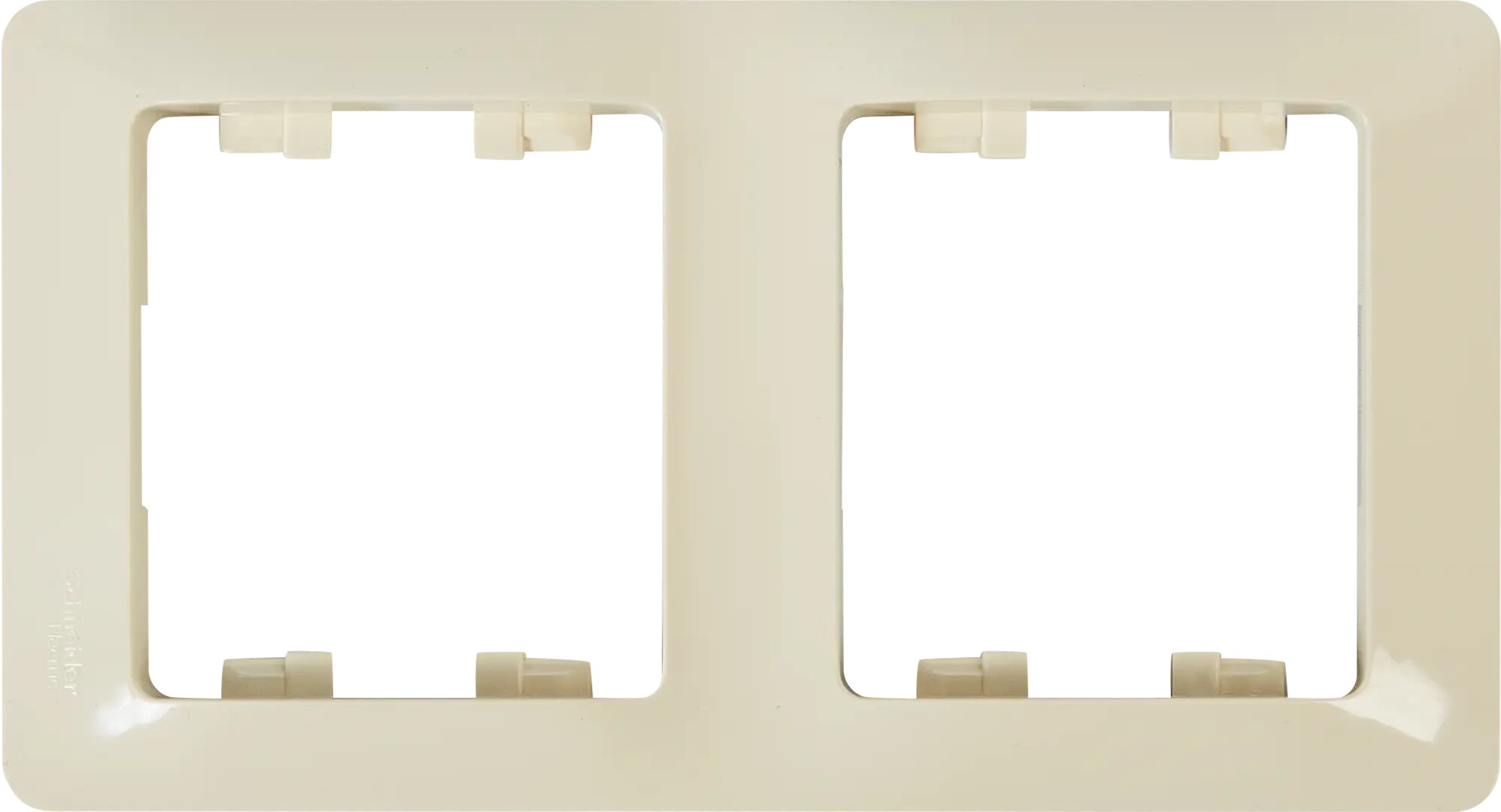 Рамка для розеток и выключателей Schneider Electric Glossa 2 поста вертикальная цвет бежевый