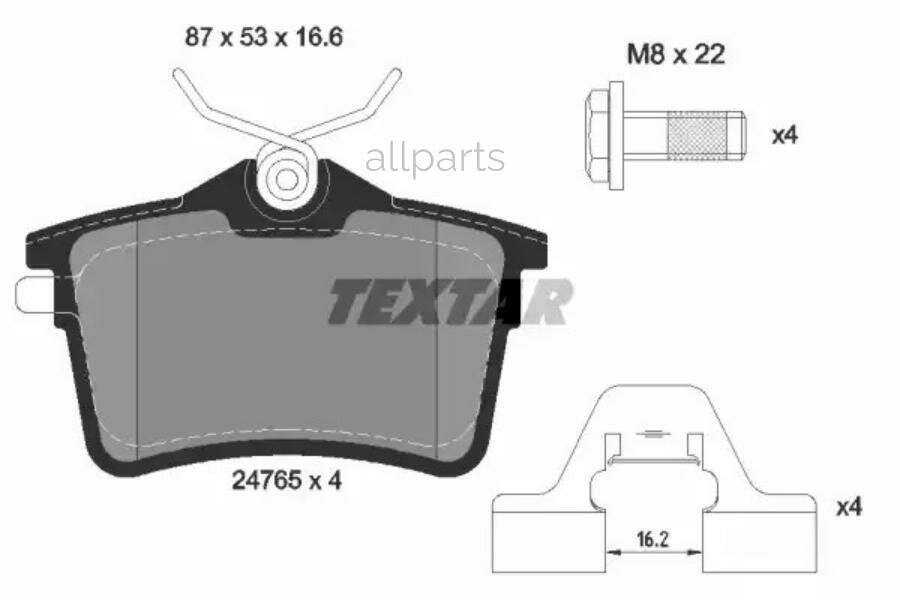 TEXTAR 2476501 Колодки тормозные задние TEXTAR 2476501