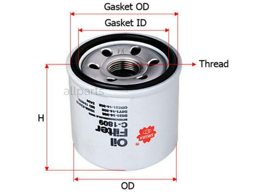 SAKURA C1809 Sakura Фильтр масляный C1809