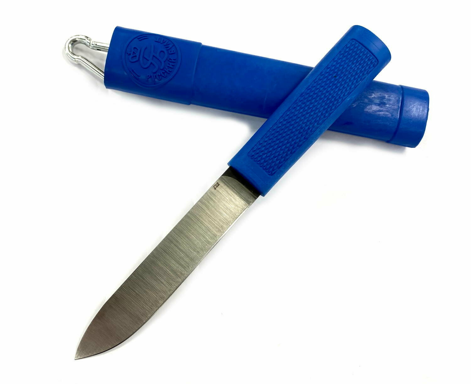 Нож Алтайский-МС, D2, резинопластик, синий