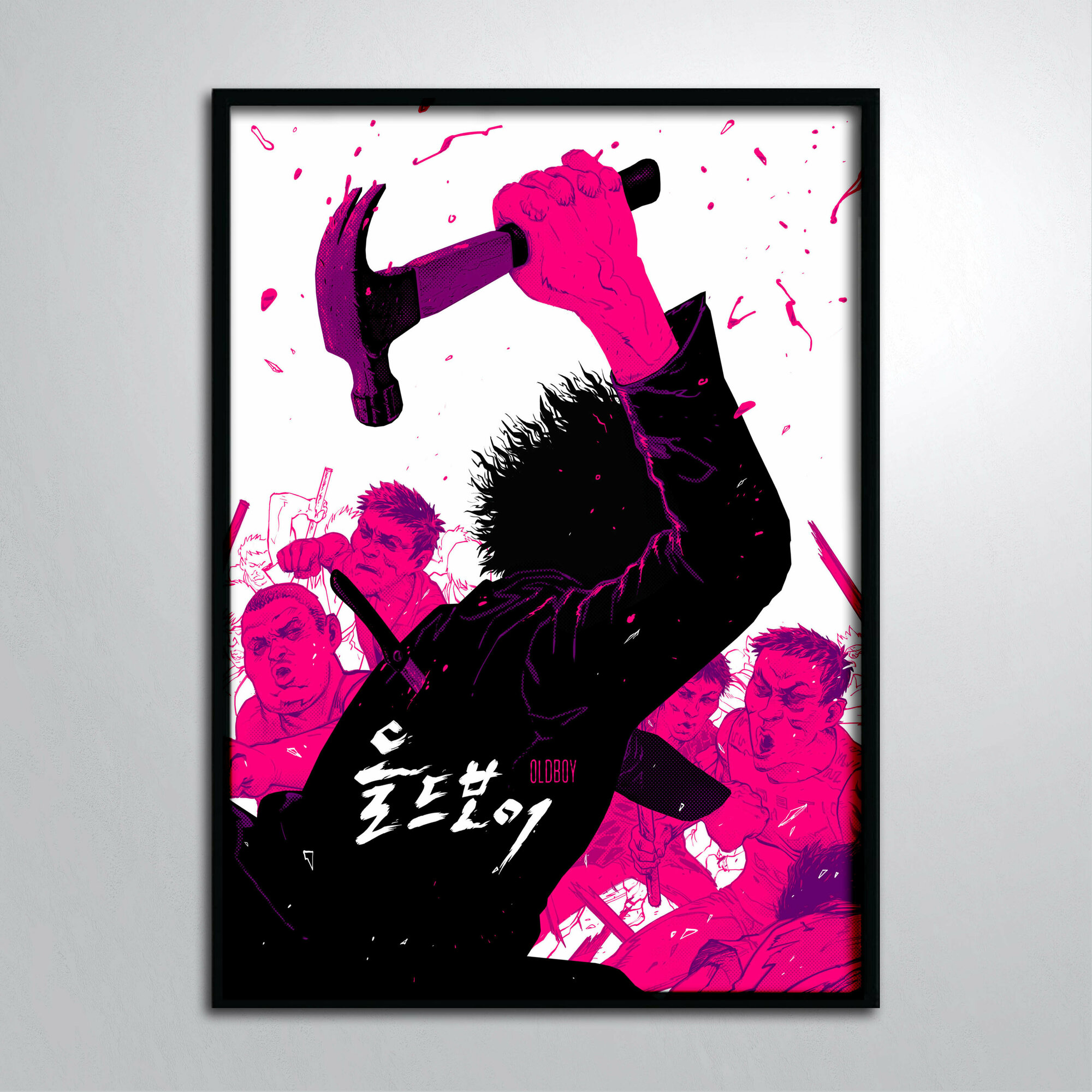 Постер без рамы/Олдбой Арт Битва Рисунок Oldboy