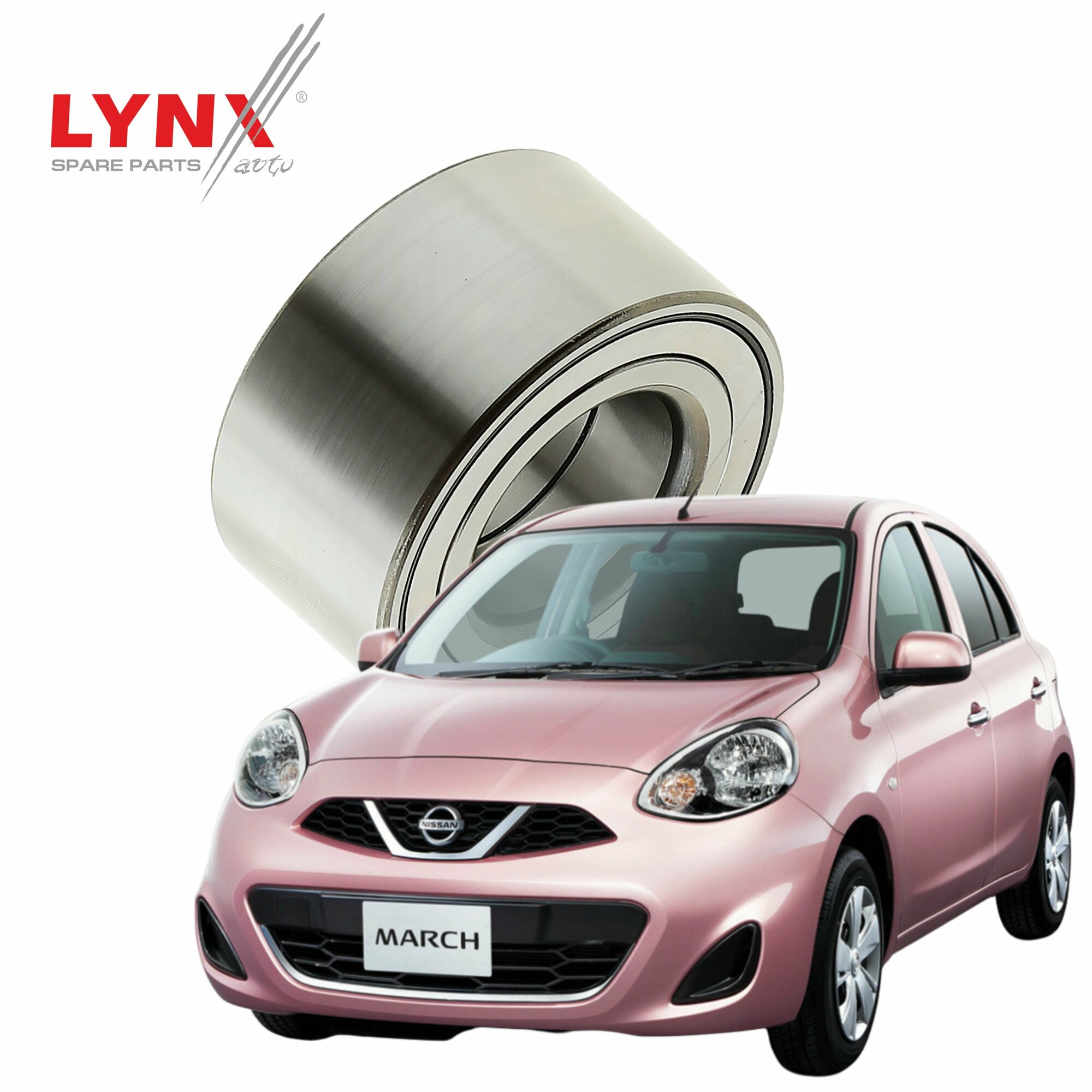 Подшипник ступицы Nissan March (4) / Ниссан Марч 2010 2011 2012 2013 2014 2015 2016 2017 2018 2019 2020 2021 2022 / передний, 1 шт LYNXauto